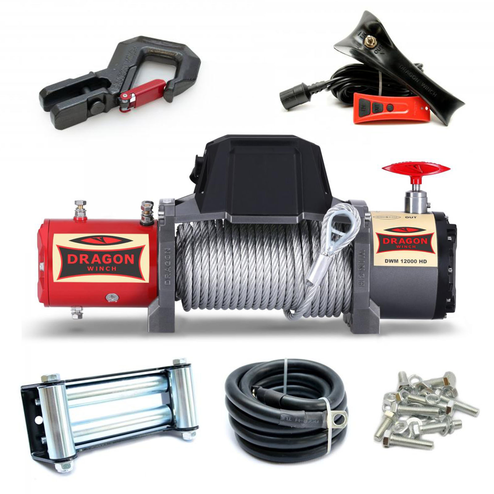 Vitlo za OFF-Road vozila / 30m / ČELIK / DRAGON WINCH / 12V / 12000 lb ...