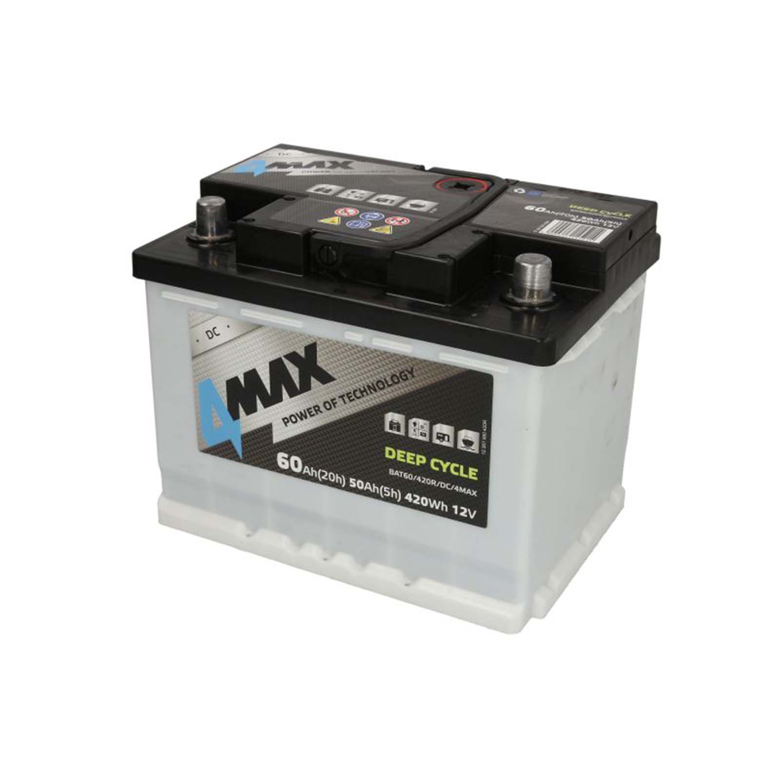AKUMULATOR 4MAX 12V 60Ah (EN) DEEP-CYCLE 242x175x190 - Uni Auto Delovi